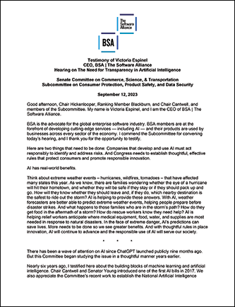 Featured Policy Briefs - BSA Artificial Intelligence